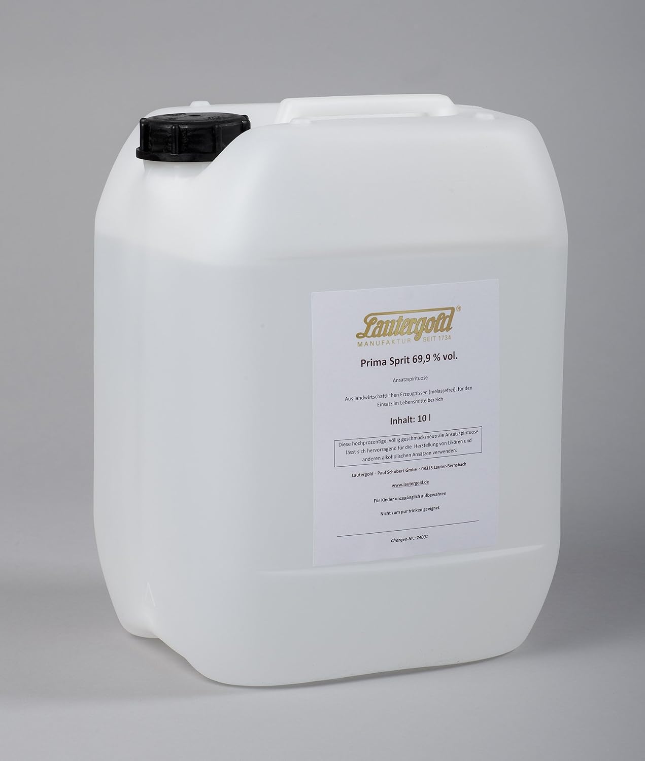 Lauterer Prima Sprit 10l 69,9% vol. Ansatzspirituose Alkohol : Amazon ...