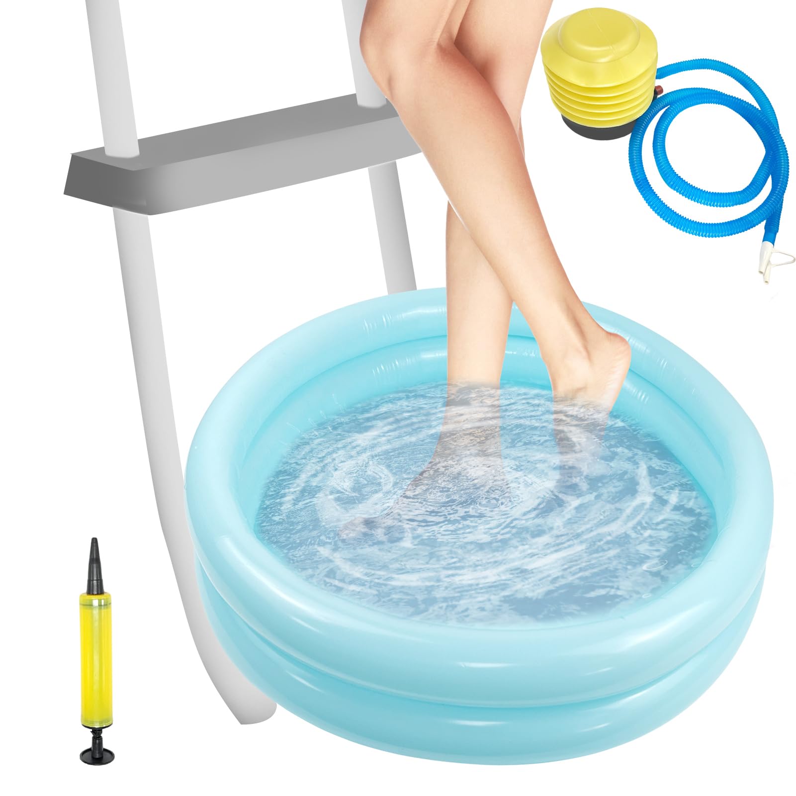 Amazon.com: Pool Foot Bath Basin with Inflatable Pump, Portable Pool ...