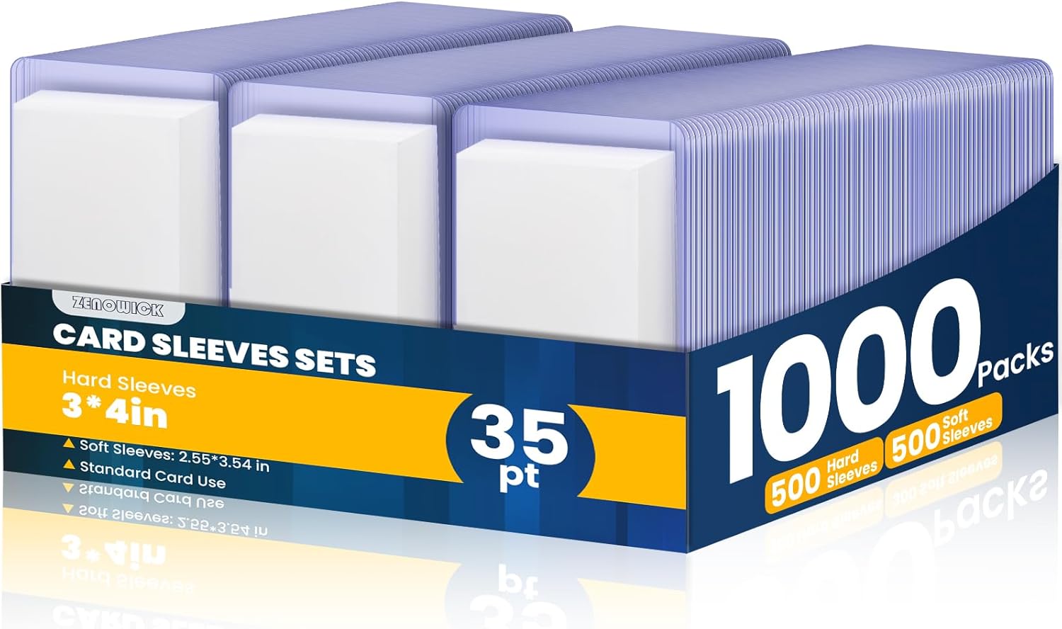 1000 Packs Card Sleeves Top Loads for Cards,3" x 4" Baseball Card ...