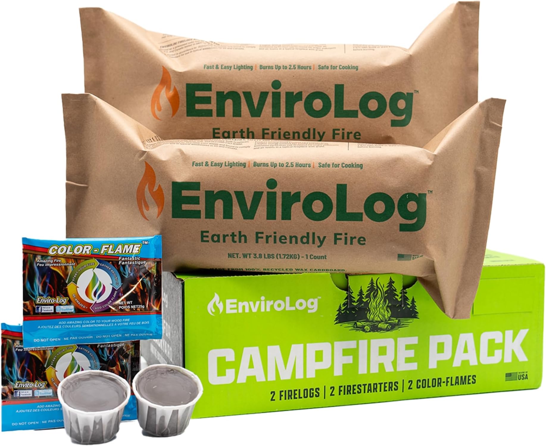 Amazon.com : Pine Mountain Traditional 4-Hour Firelogs, Easy Starter ...