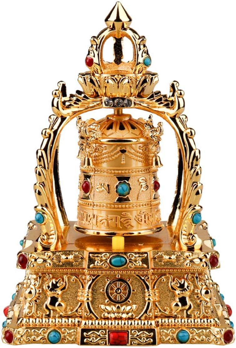 Amazon.com: RoMuka Tibetan Buddhist Solar Powered Prayer Wheel Table ...