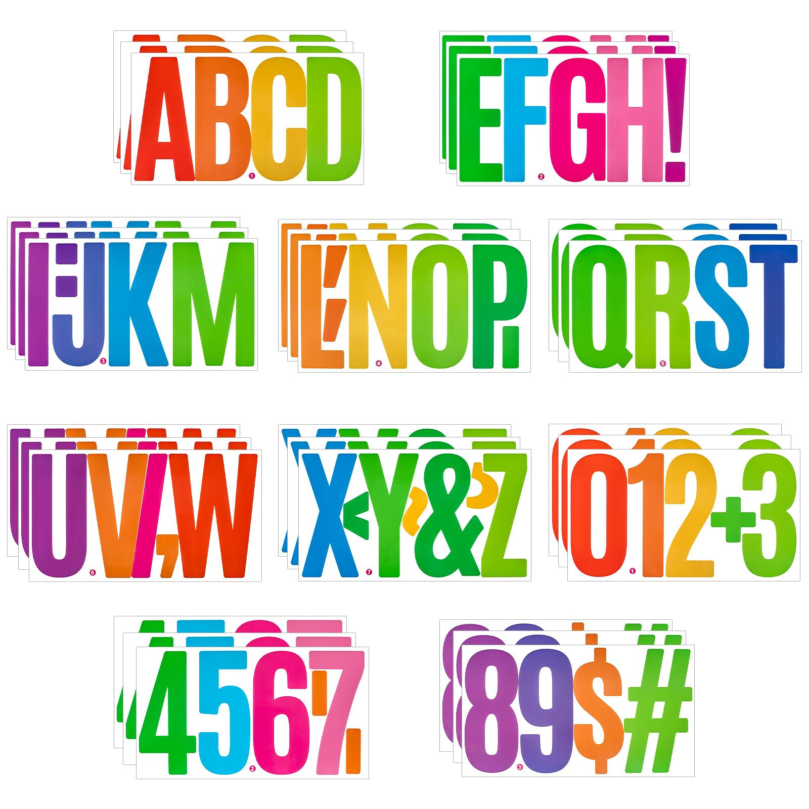 Amazon.com: Llewyn 156 Pieces 30 Sheets Extra Large Letter Stickers ...