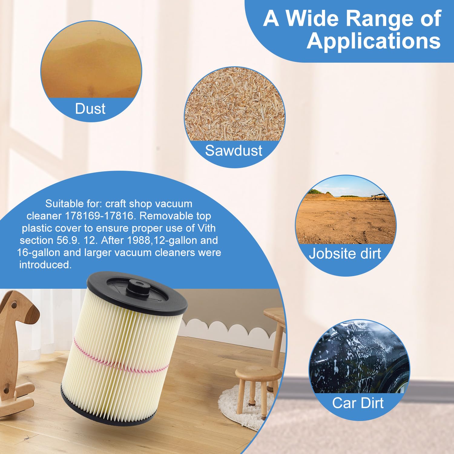 Snapklik.com : Filter For Craftsman Shop Vac Air Filter 17816 ...