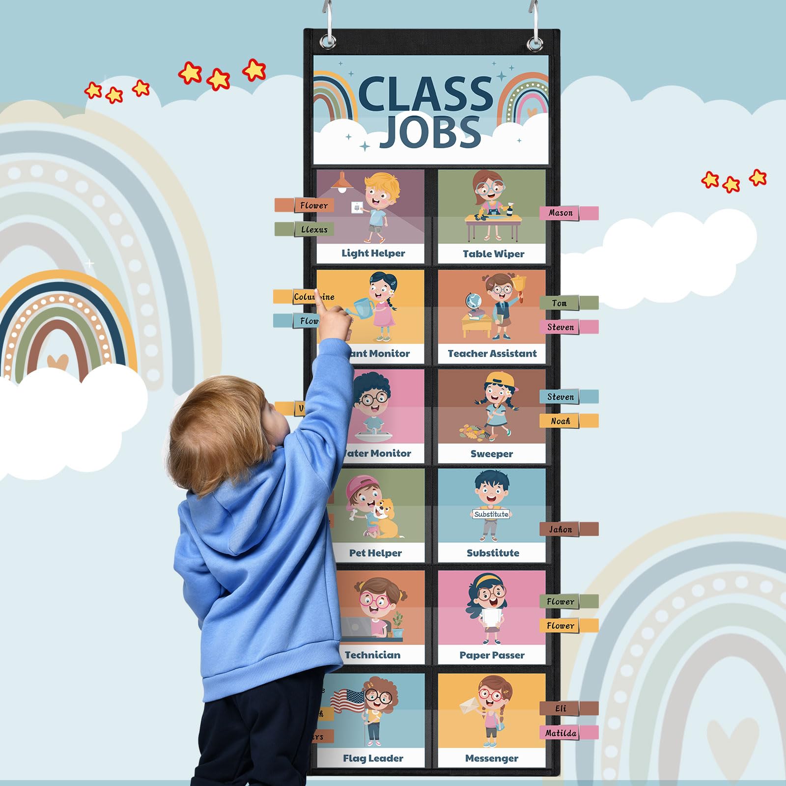 Snapklik.com : Pasimy Class Jobs Pocket Chart Class Helpers Pocket ...