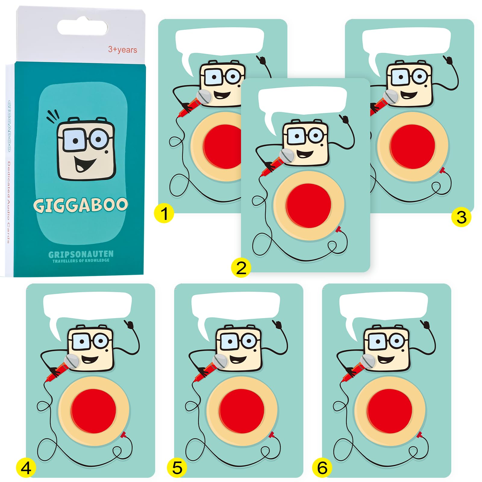 Amazon.com: Qiaojoy Create Your Own Cards – Kids 6 Blank Audio Cards ...