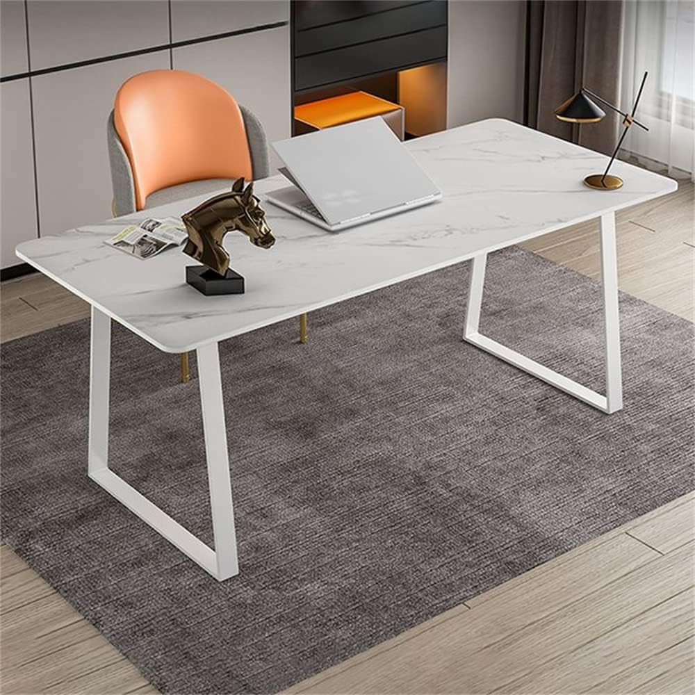 Amazon.com: LAKIQ Modern Stone Writing Desk Home Office Working Table ...