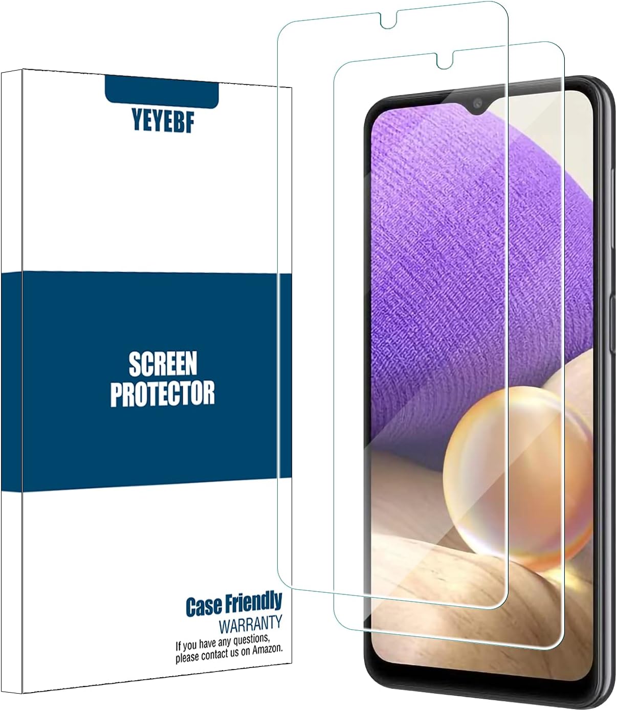 Amazon.com: YEYEBF Galaxy A25 HD Clear Tempered Glass Screen Protector ...