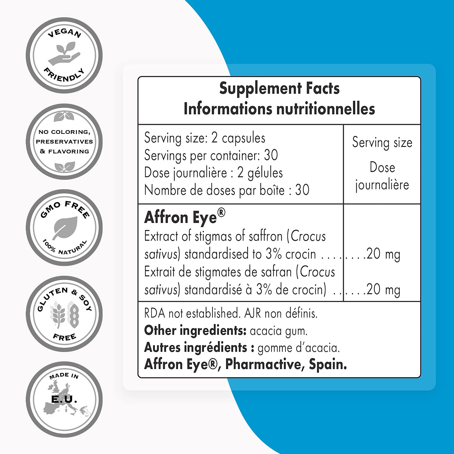 Supersmart - Affron Eye® 20 mg Per Day - Extract of Saffron Stigmas ...