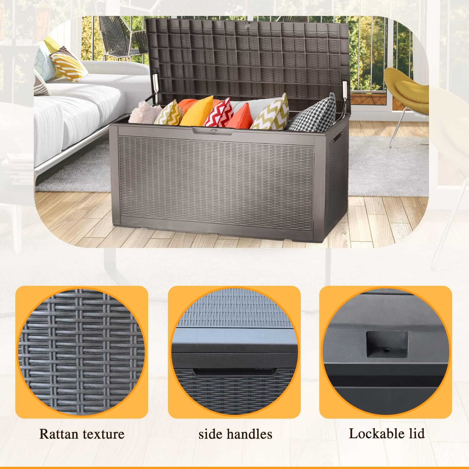 Dopinmin Caja de almacenamiento impermeable para exteriores, 100 ...