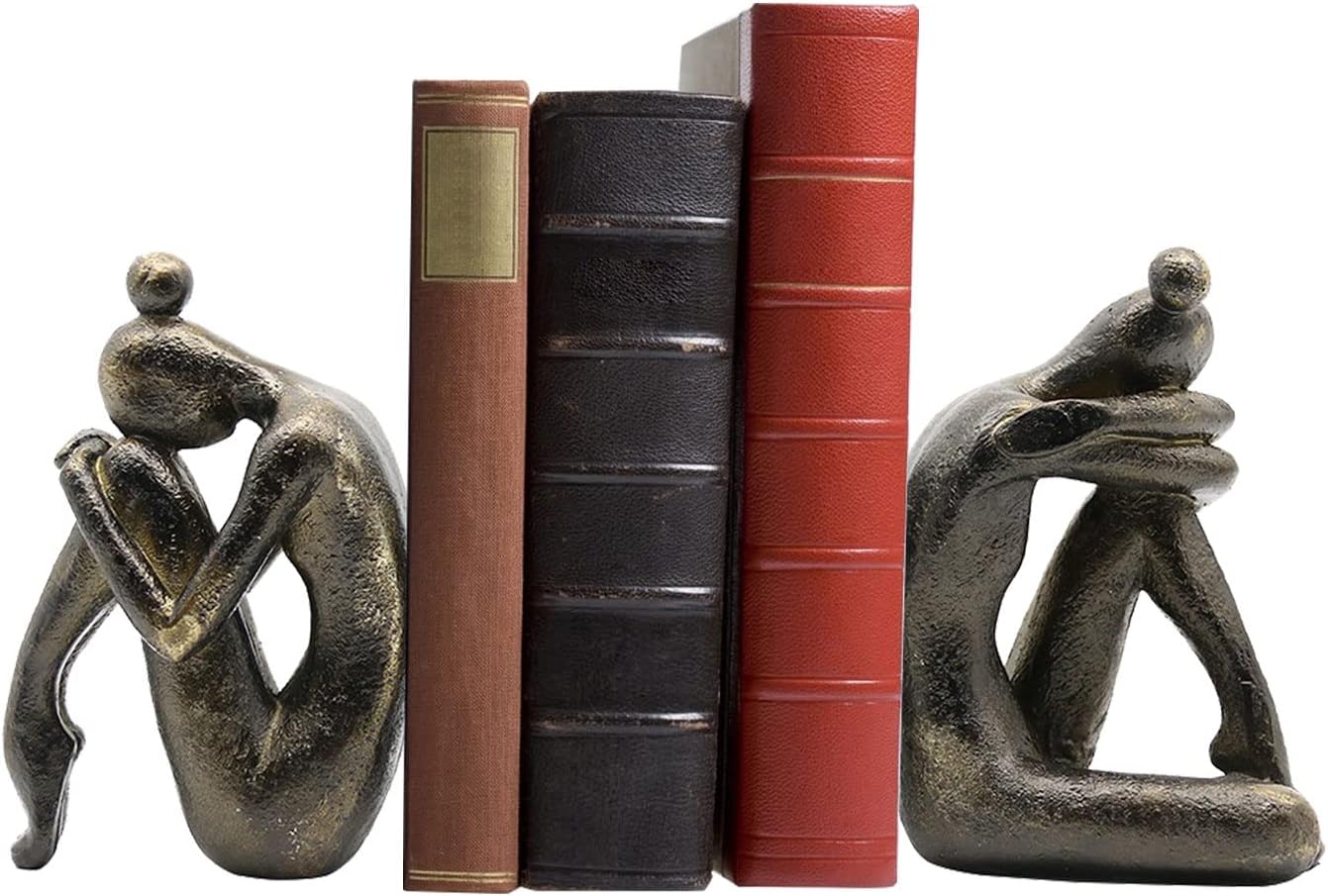 Amazon.com: 1Pair Girl Thinker Decorative Bookends, Unique Book Ends to ...