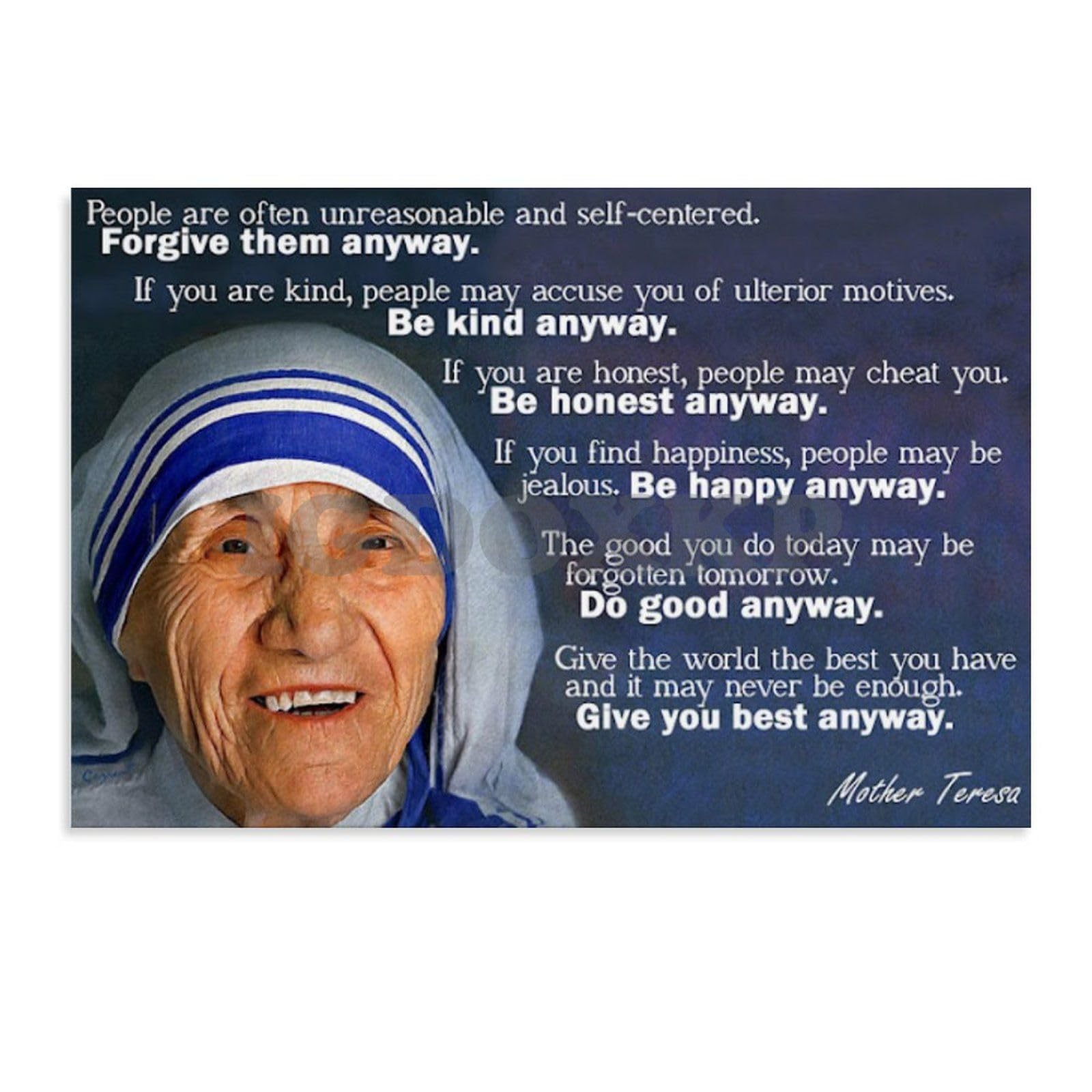 Mother Teresa Quotes Do It Anyway Framed