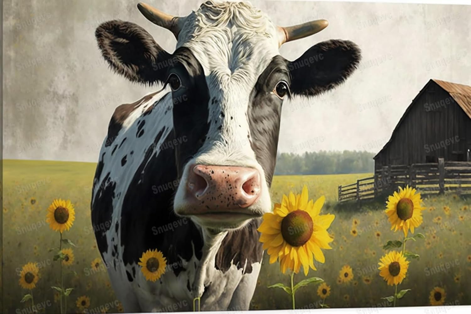 Amazon.com: Farm Sunflower Cow Jigsaw Puzzle - 1000 Piece Adult Puzzle ...