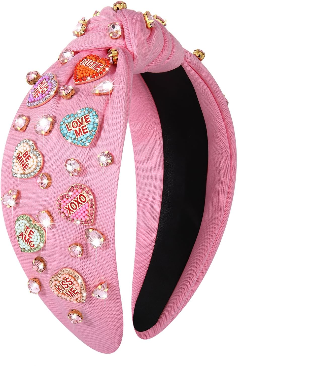 Amazon.com : Valentine's Day Headbands for Women Rhinestone Beaded ...