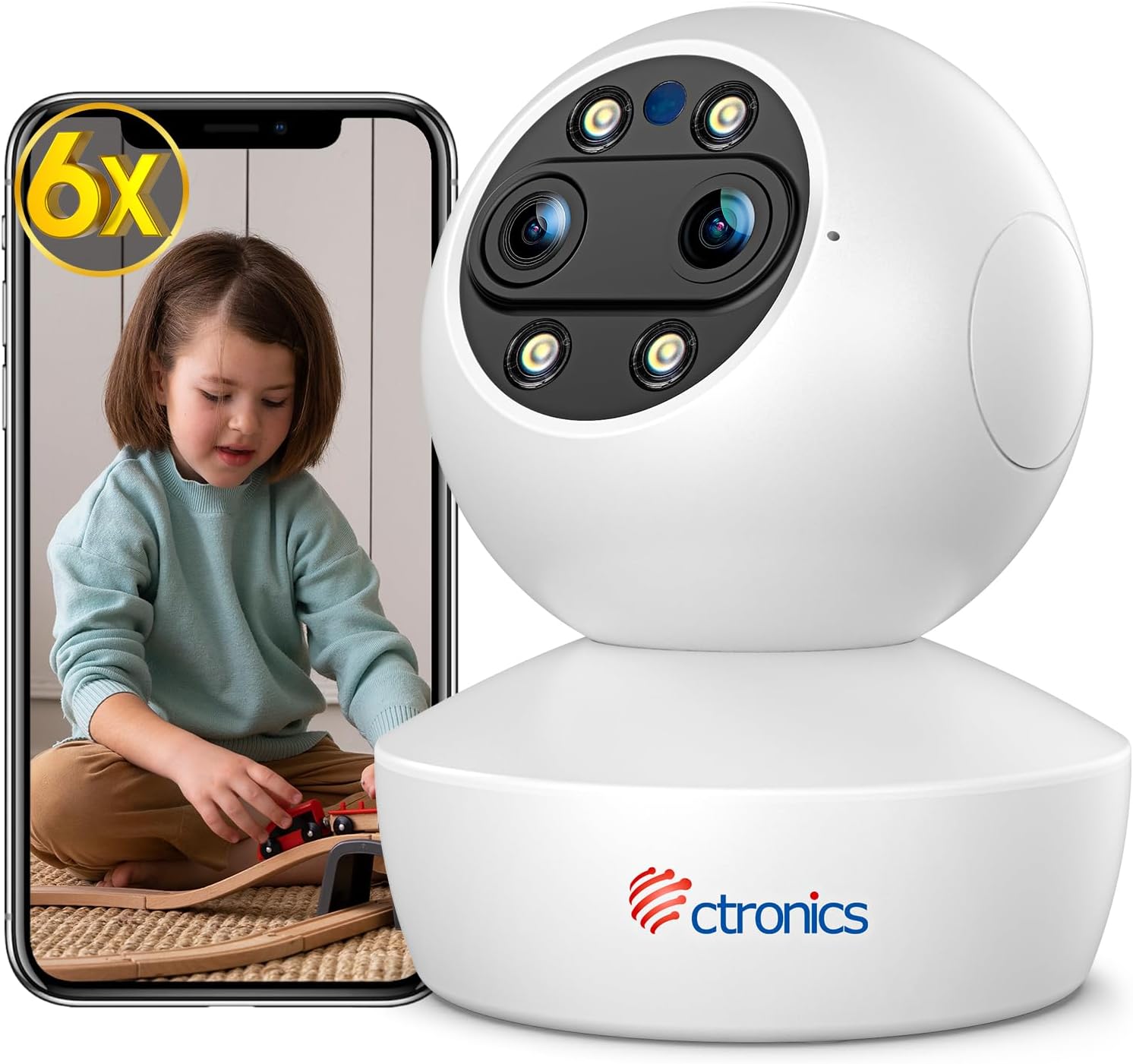 ctronics 2.5K 4MP 6X Zoom Híbrido Telecamera Wi-Fi 2,4/5GHz Esterno, IP ...