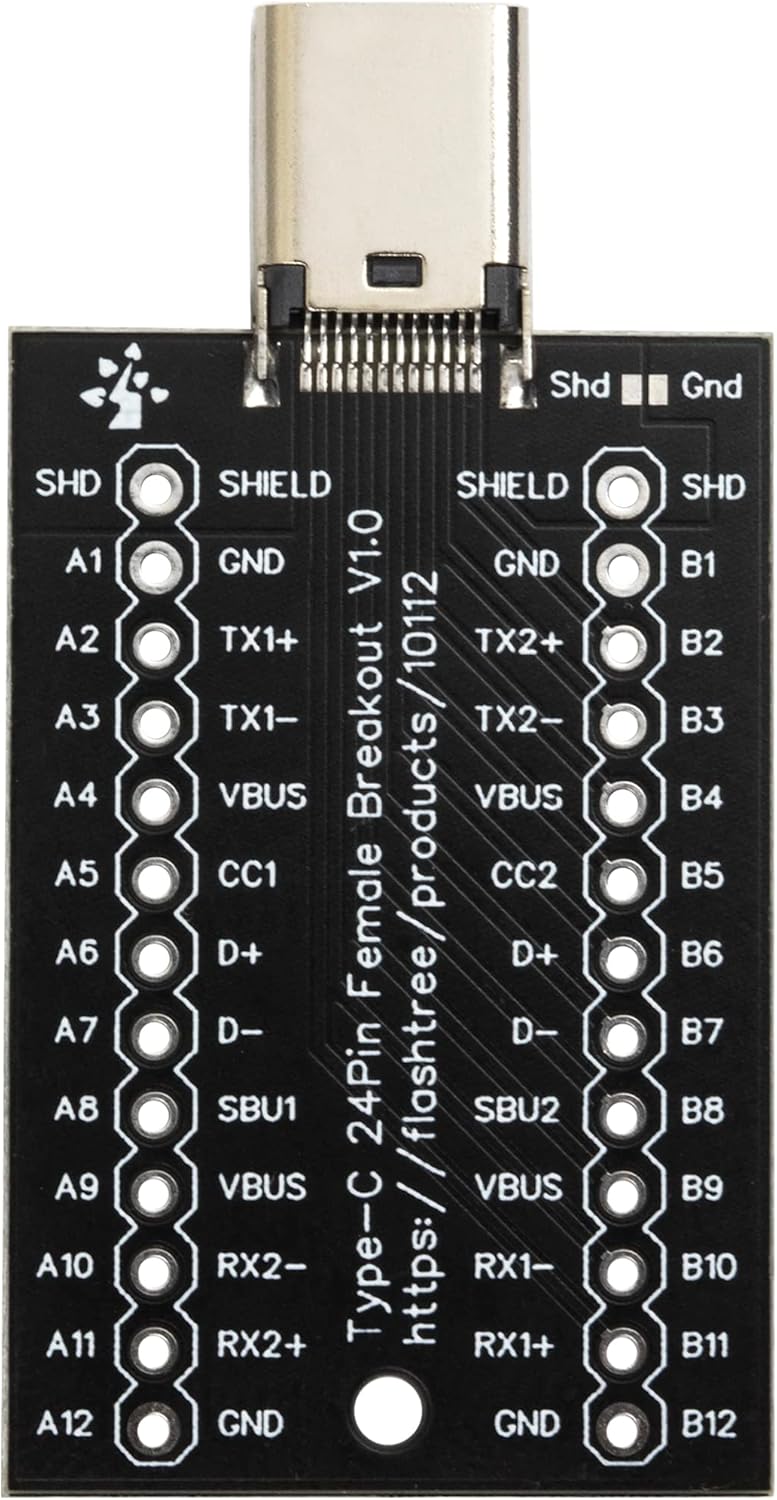 Amazon.com: USB Type-C Breakout Board Female Plug 24 Pin Full Pins ...