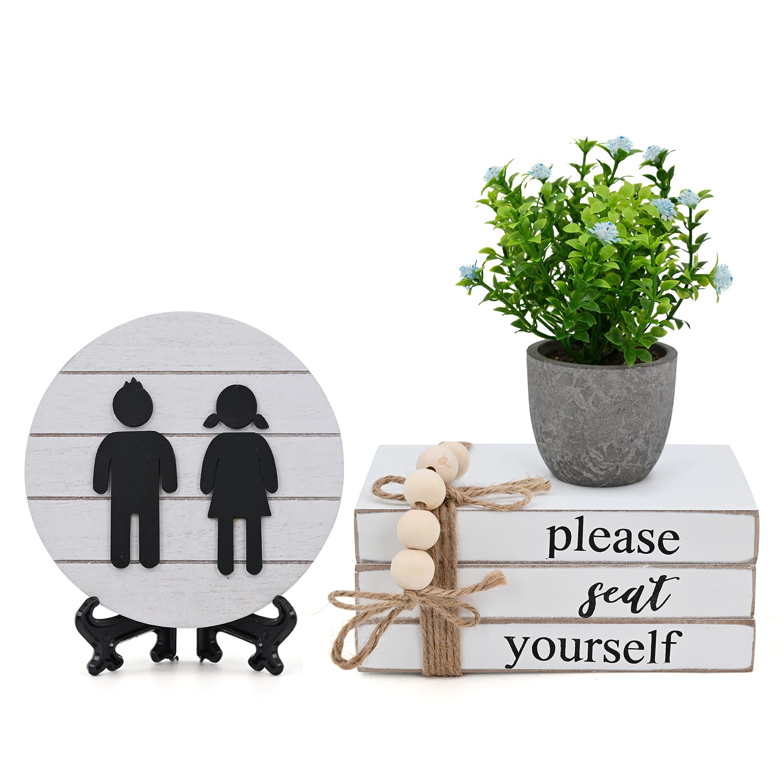 Amazon.com: Bathroom Shelf Decor Farmhouse Funny Bathroom Decor Signs ...