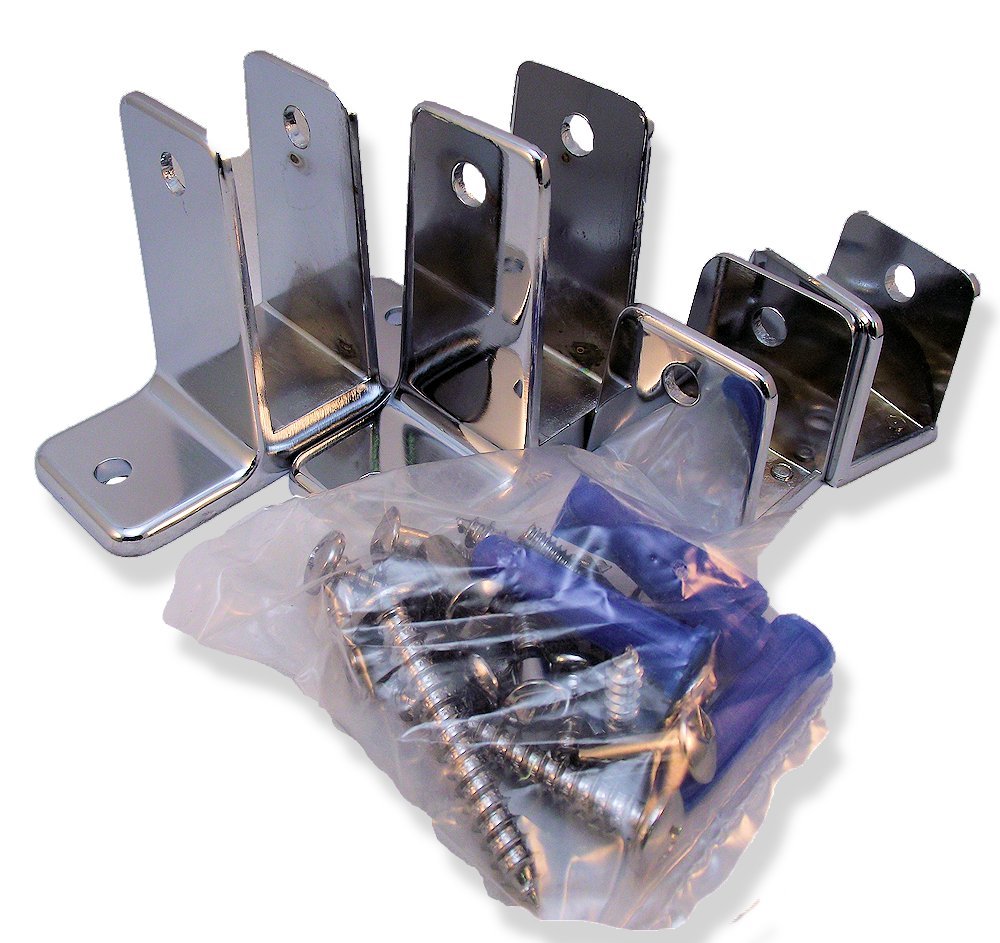 Chrome Plated Zamac Two Ear Panel Bracket Pak for 7/8" Restroom ...