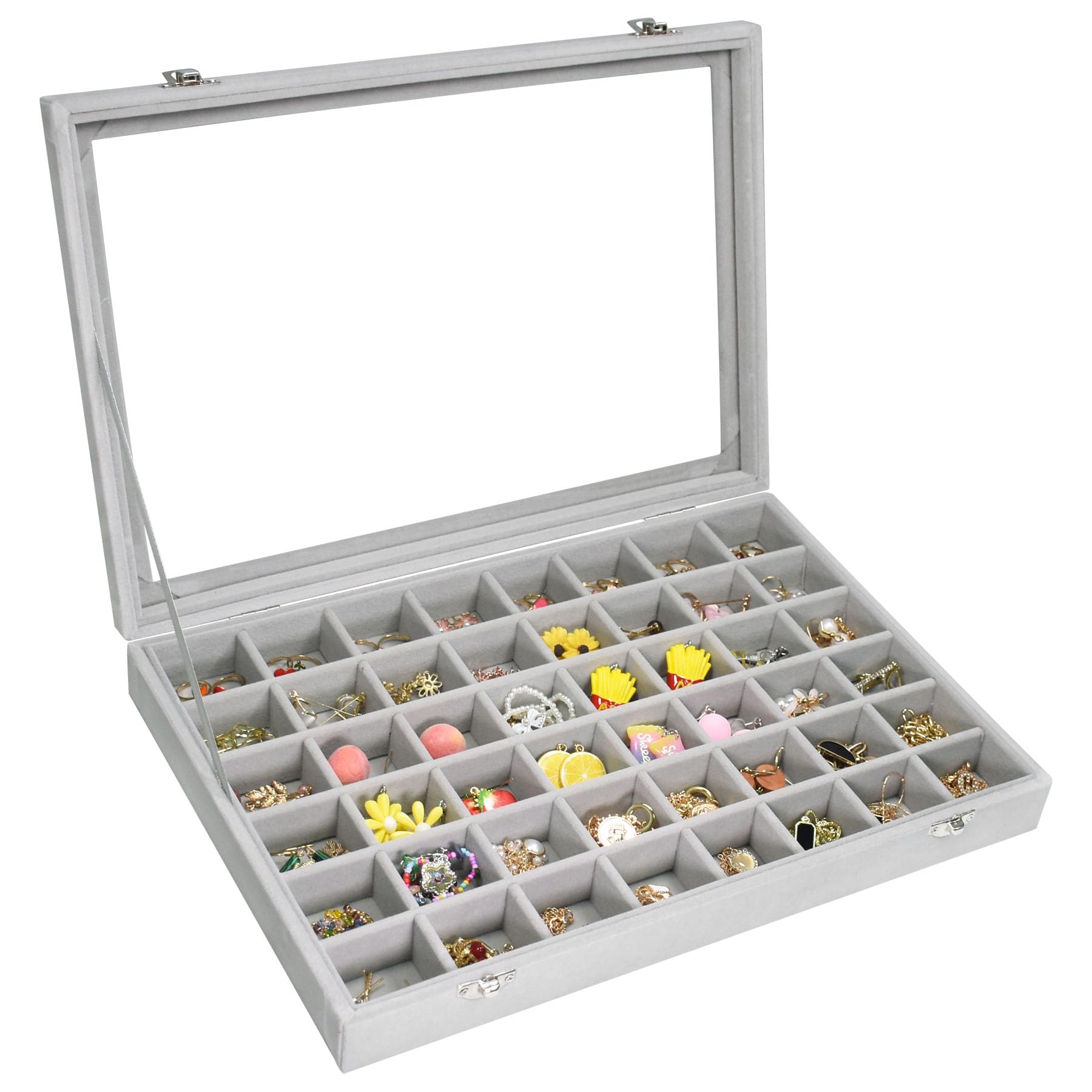 Amazon.com: Vicoter Velvet Jewelry Tray 48 Compartments Jewelry Display ...