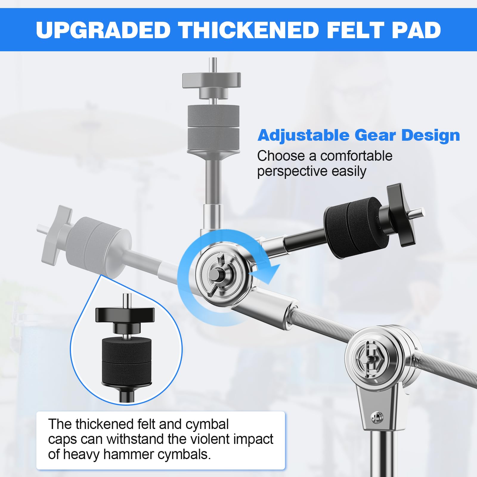 Snapklik.com : Podafu 2 Pack Boom Cymbal Stand, Adjustable Cymbal Stand ...
