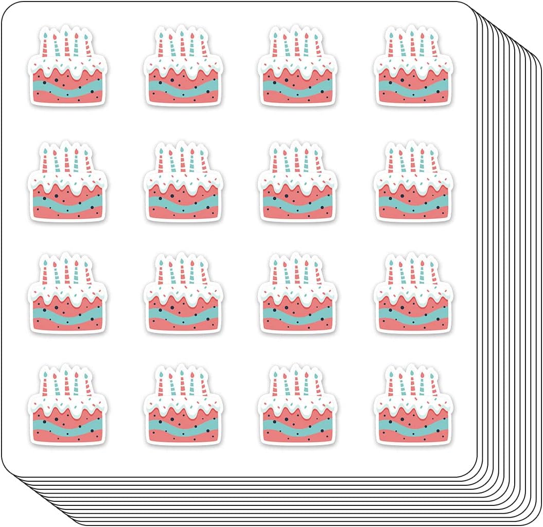 Amazon.com: Cake Planner Stickers, 120 Clear Happy Birthday Cake ...