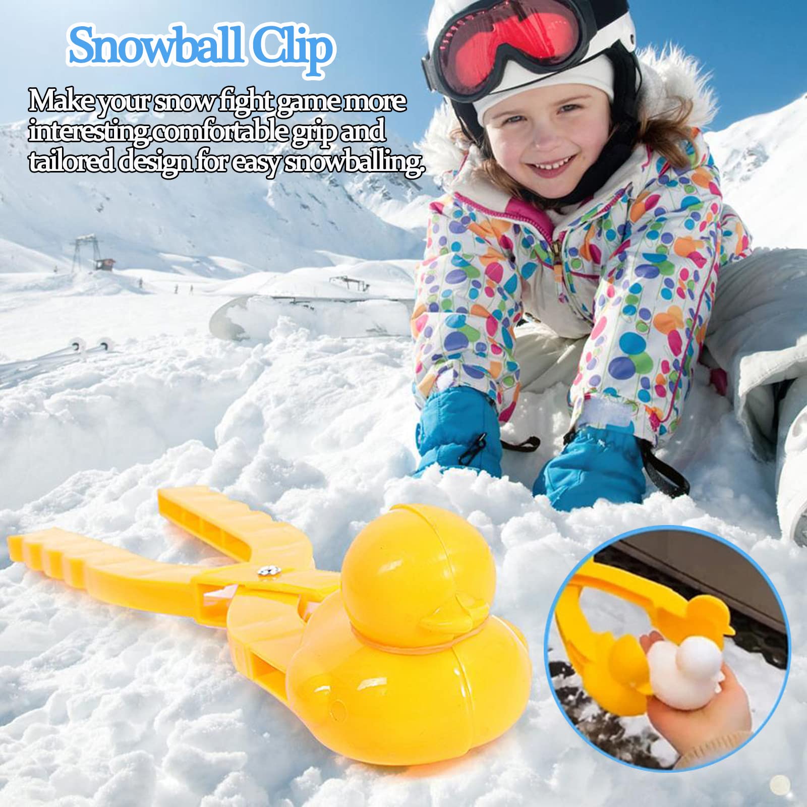 Snowball Maker Tool with Handle, Cartoon Duck Snowball Maker Clip Snow ...