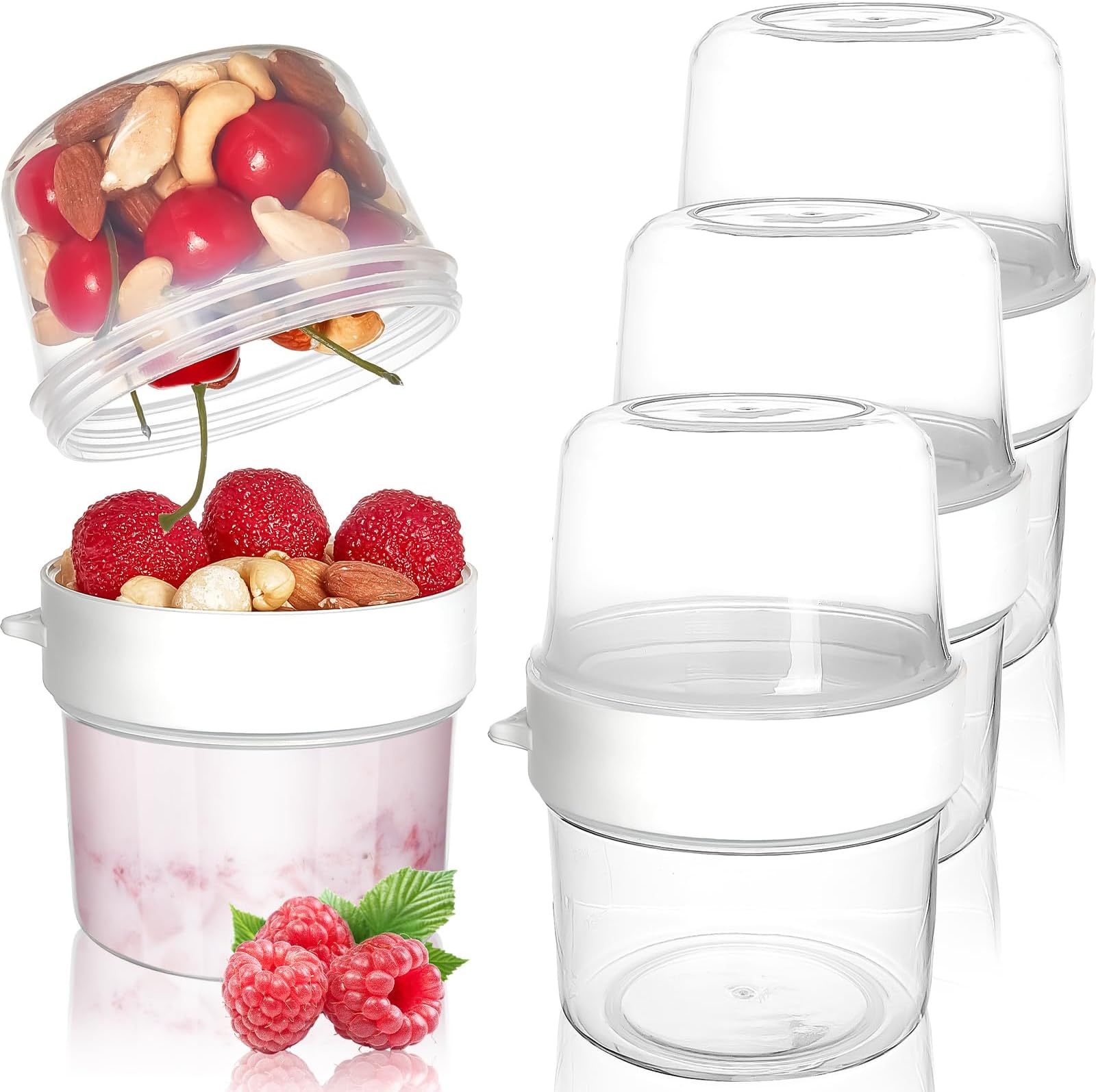 Amazon.com: Sumind 4 Pcs 22.7oz Yogurt Parfait Cups with Lids Breakfast ...