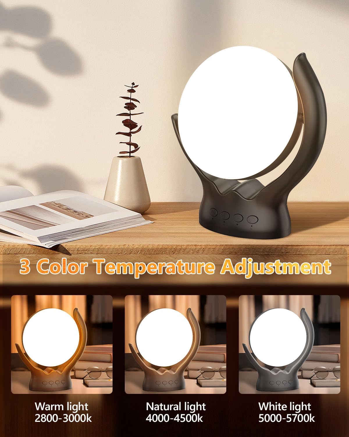 Trushome Lámpara de terapia de luz de 10000 lux, giratoria, LED sin ...