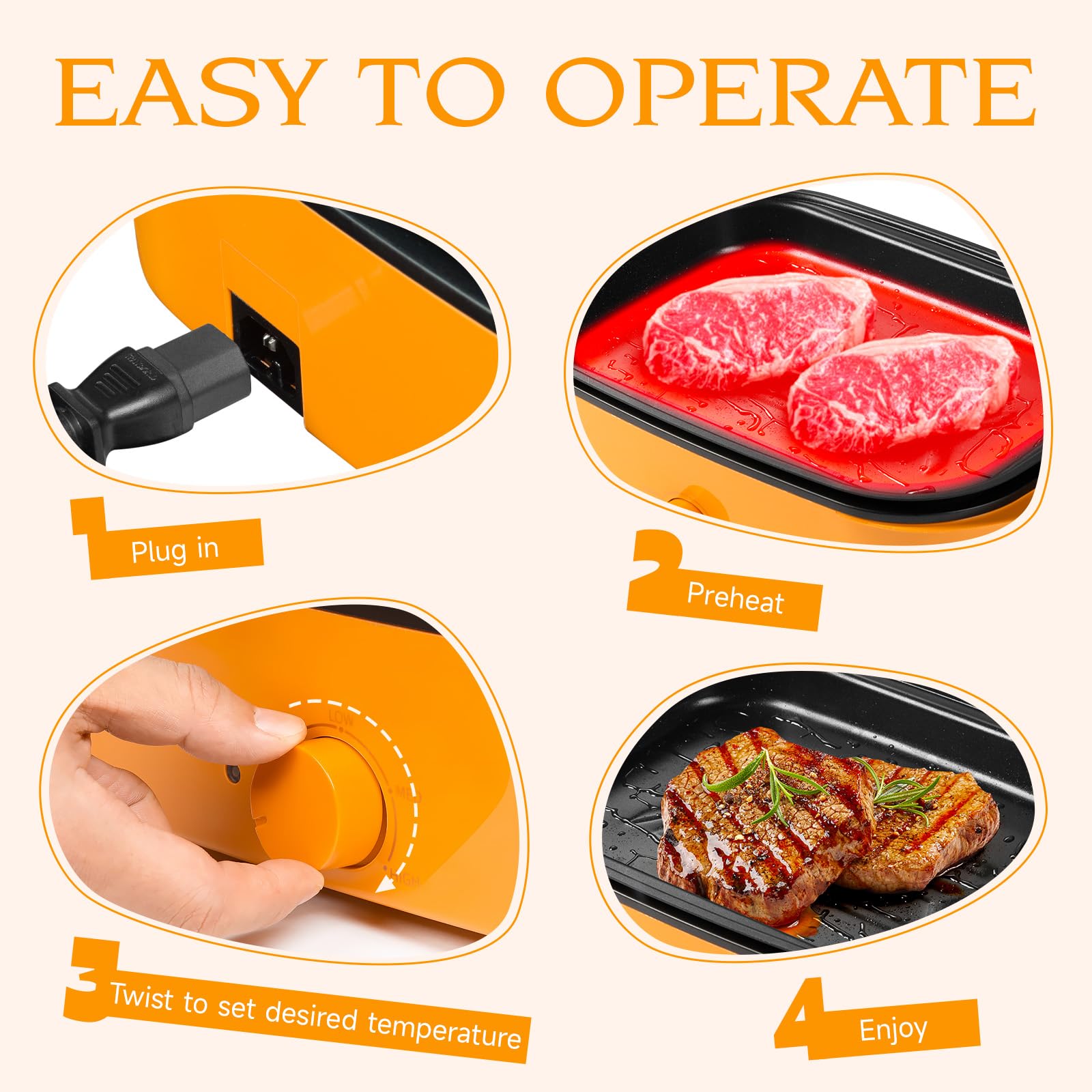 Snapklik.com : Non-stick Electric Skillet Grill, 12-In-1 Compact ...