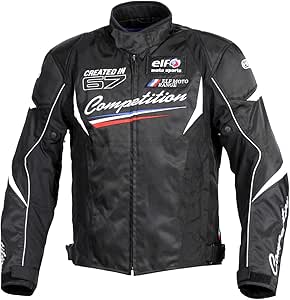 Amazon | [エルフ] バイク用ブルゾン Nylon Blouson(ナイロンブルゾン) ブラック 3L EL-8245 | ジャケット | 車＆バイク