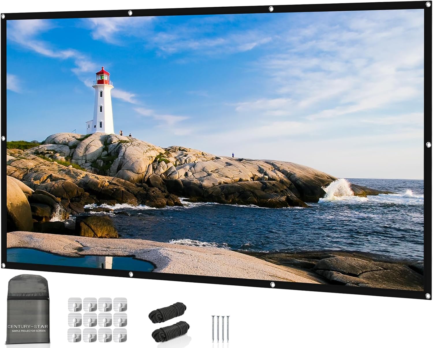 Amazon.com: Projector Screen, CENTURY-STAR 100-inch Outdoor Projector ...