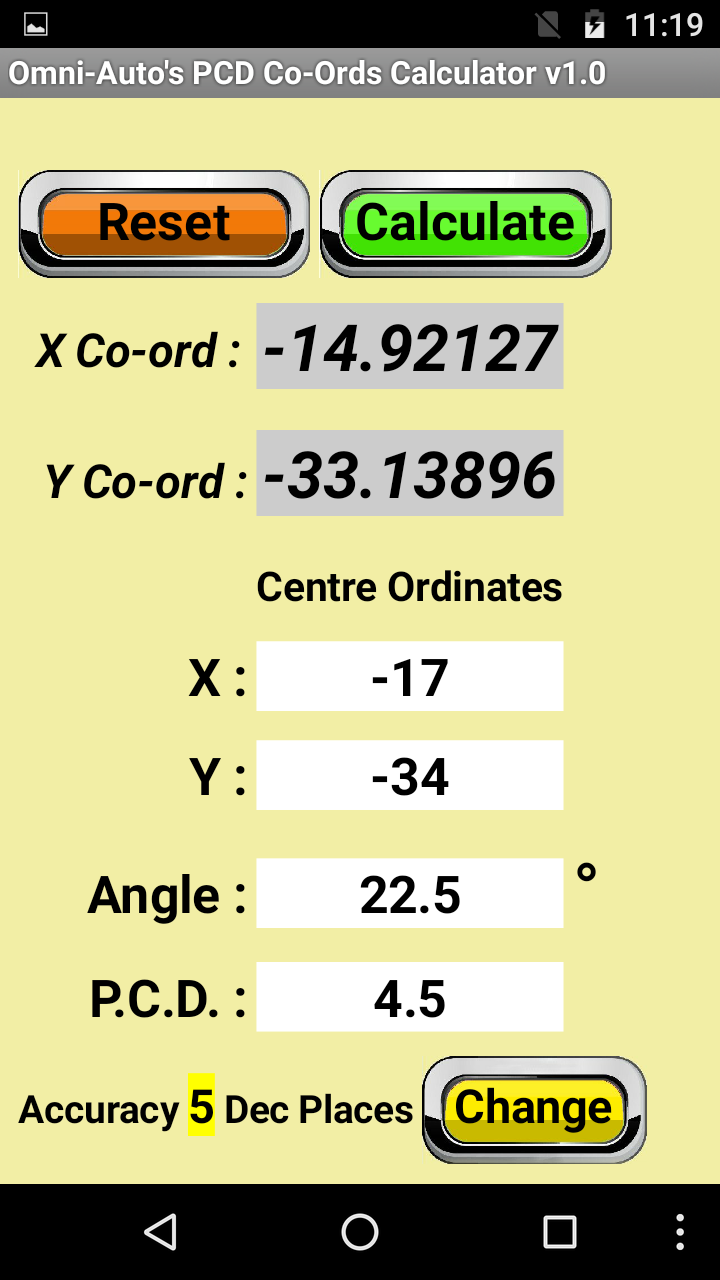PCD Co-Ordinate Calculator - App on Amazon Appstore