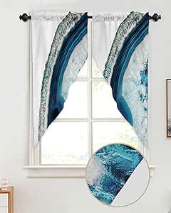 Amazon.com: Swag Valance Curtains Blue White Turquoise Crystal Geode ...