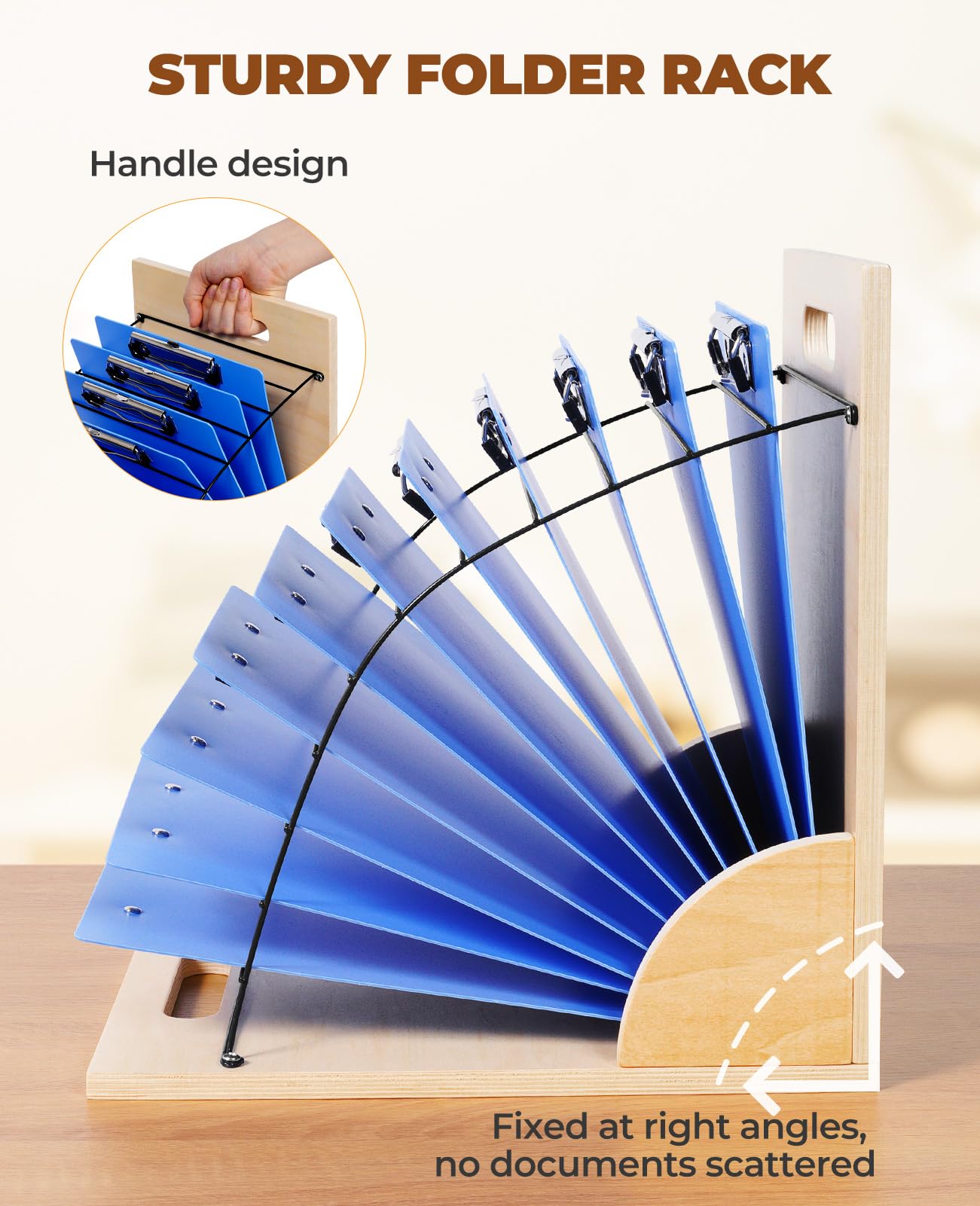 Clipboard Holder - Wood and Metal Clipboard Stand Clipboards Storage ...