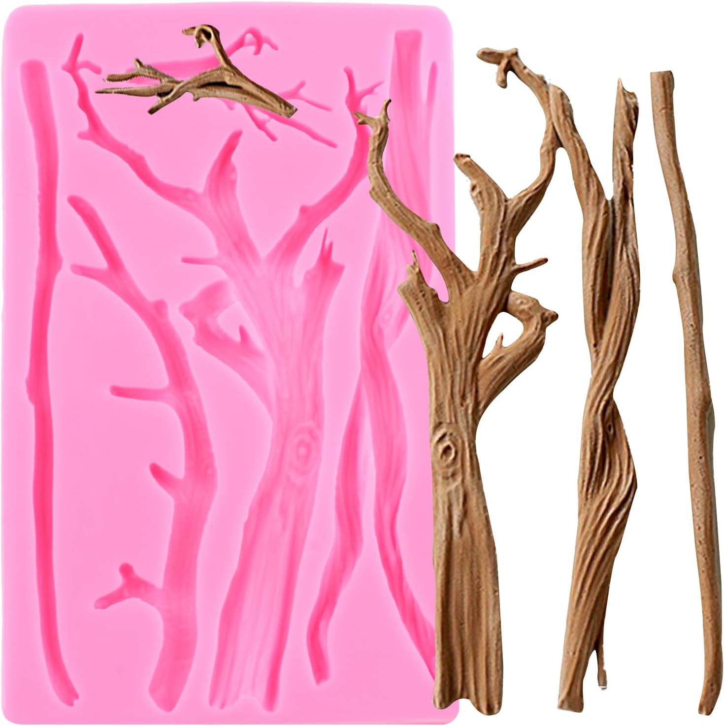 Amazon.com: YIHUOMOLDS Tree Branch Silicone Molds Tree Branch Fondant ...
