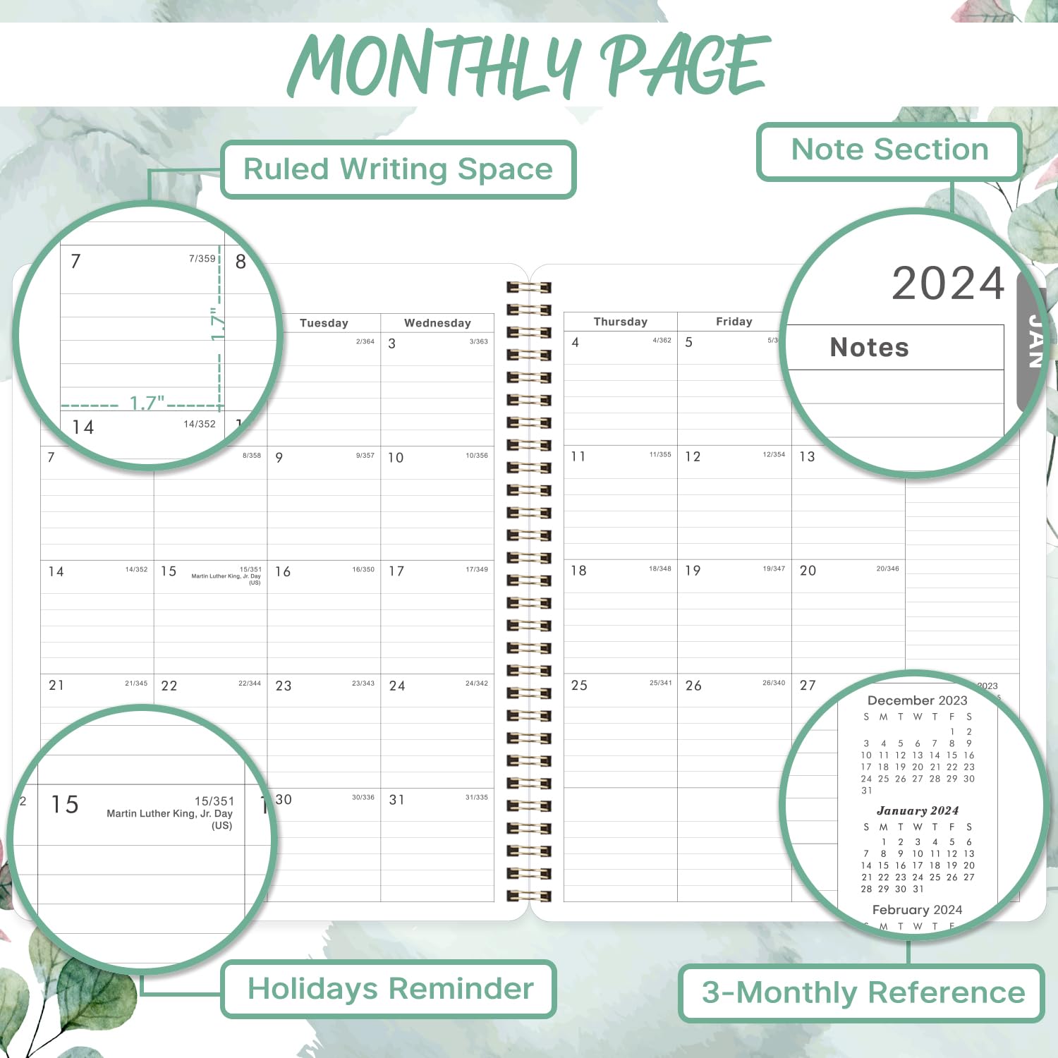 Snapklik.com : 2024 Planner - 2024 Weekly Monthly Planner From Jan ...