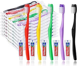 Amazon.com : HAIFOTRVA 100pcs Disposable Toothbrushes with Toothpaste ...