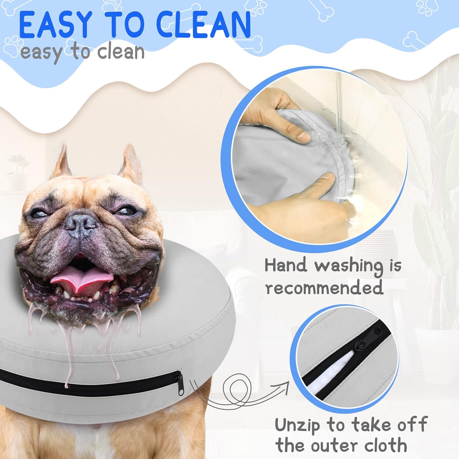 Supet Inflatable Dog Cone Collar Alternative After Surgery, Dog Neck ...