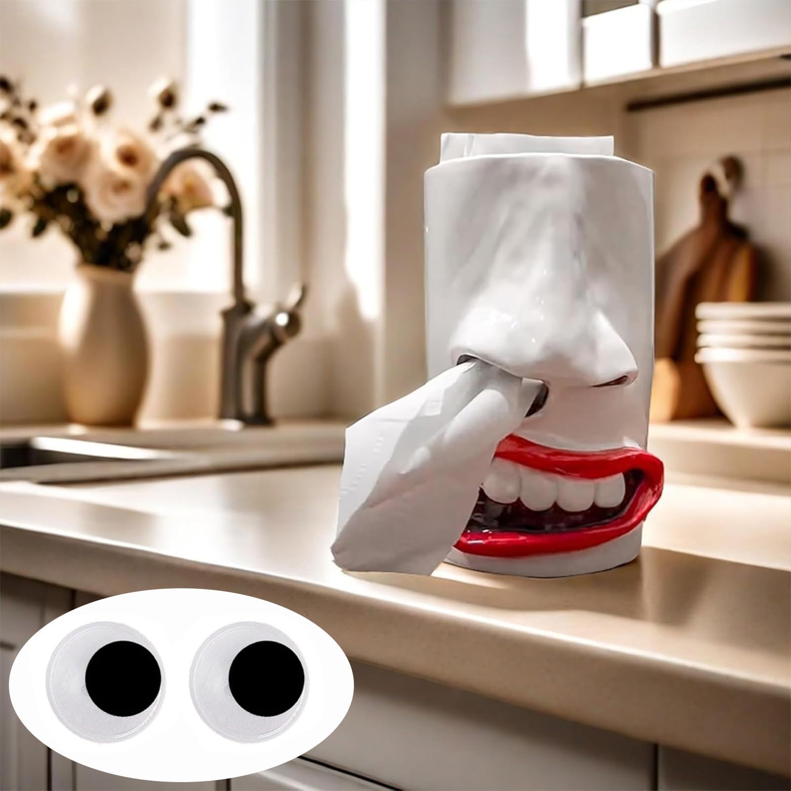Amazon.com: Handmade Funny Face Tissue Holder, Creativity Funny Face ...
