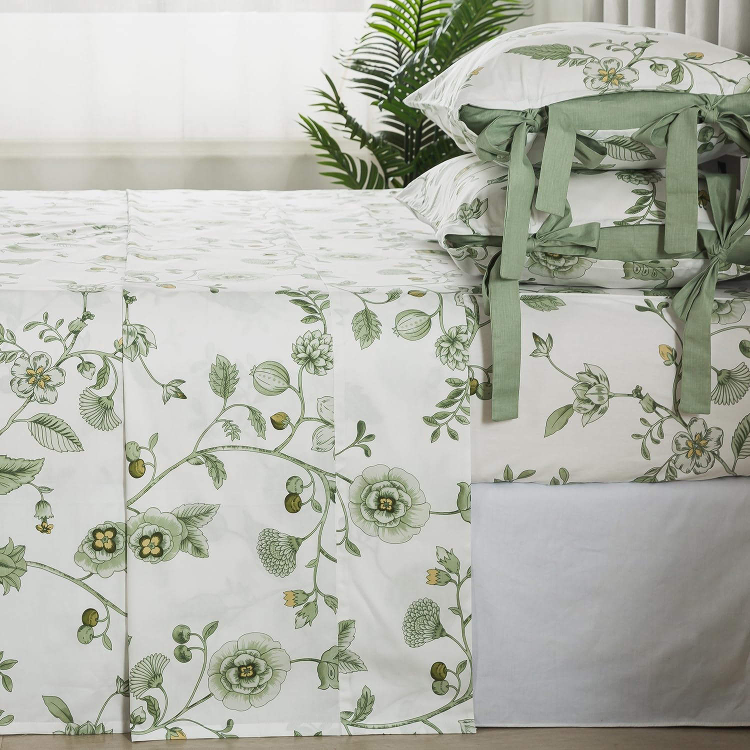 Amazon.com: FADFAY California King Sheet Sets Premium Cotton Green ...