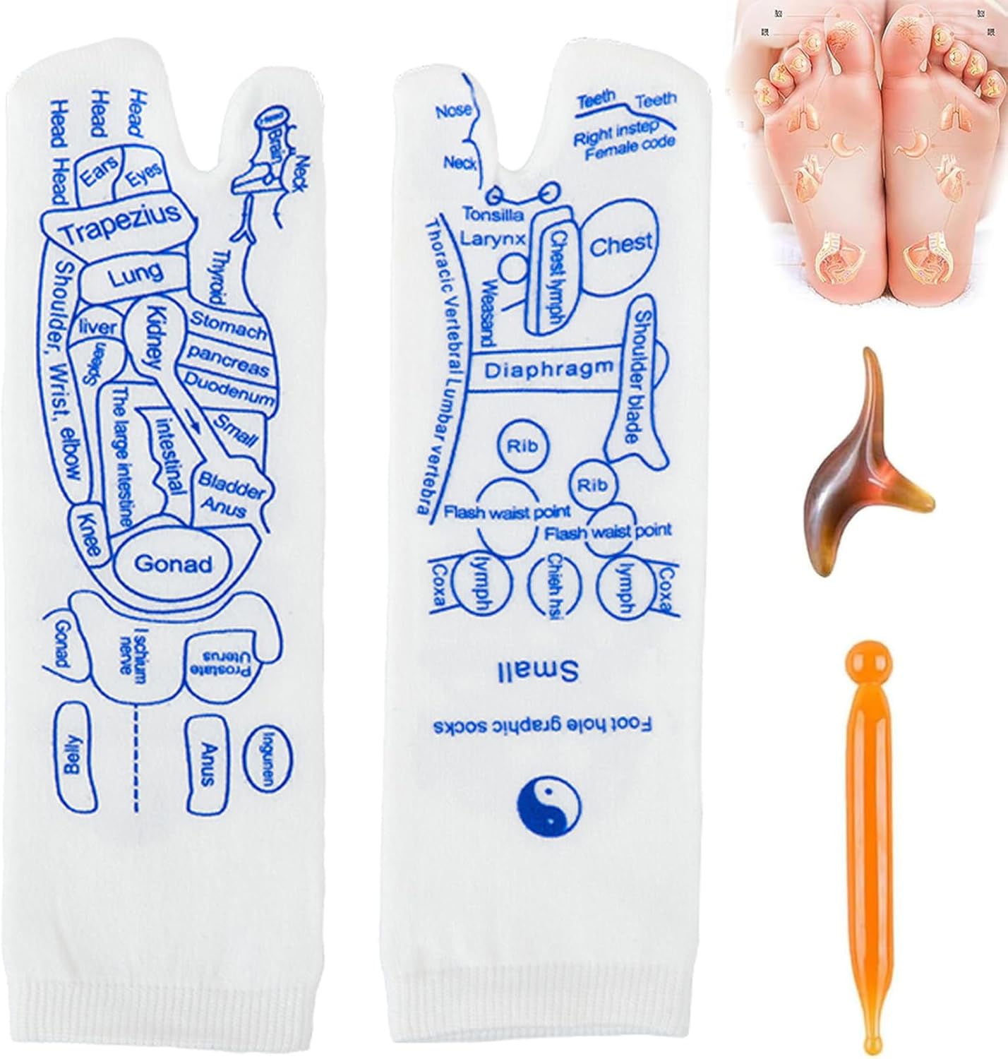 Amazon.com: Generic Acupressure Reflexology Socks with Trigger Point ...
