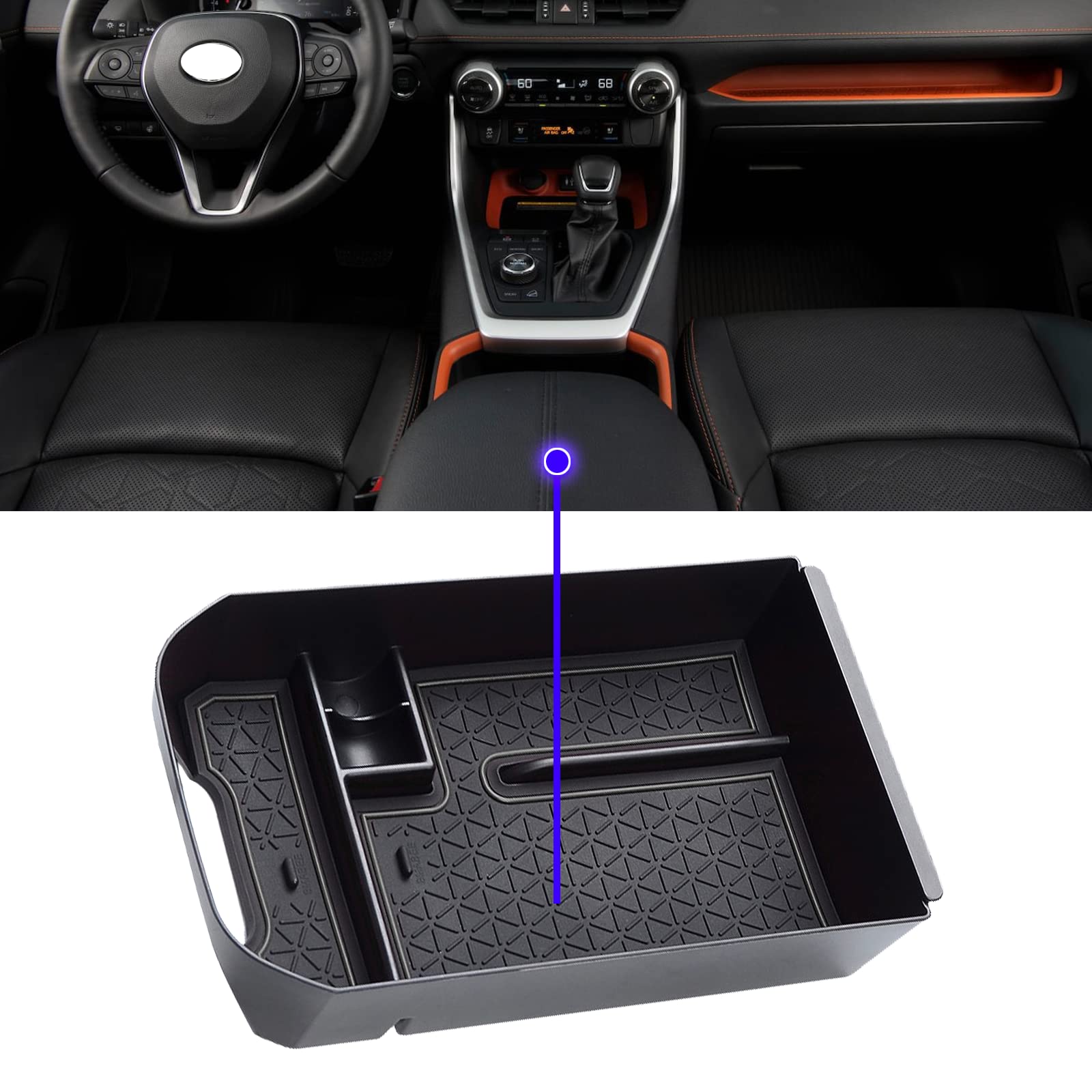 Snapklik.com : 2022 RAV4 Center Console Organizer Tray For Toyota RAV4 ...