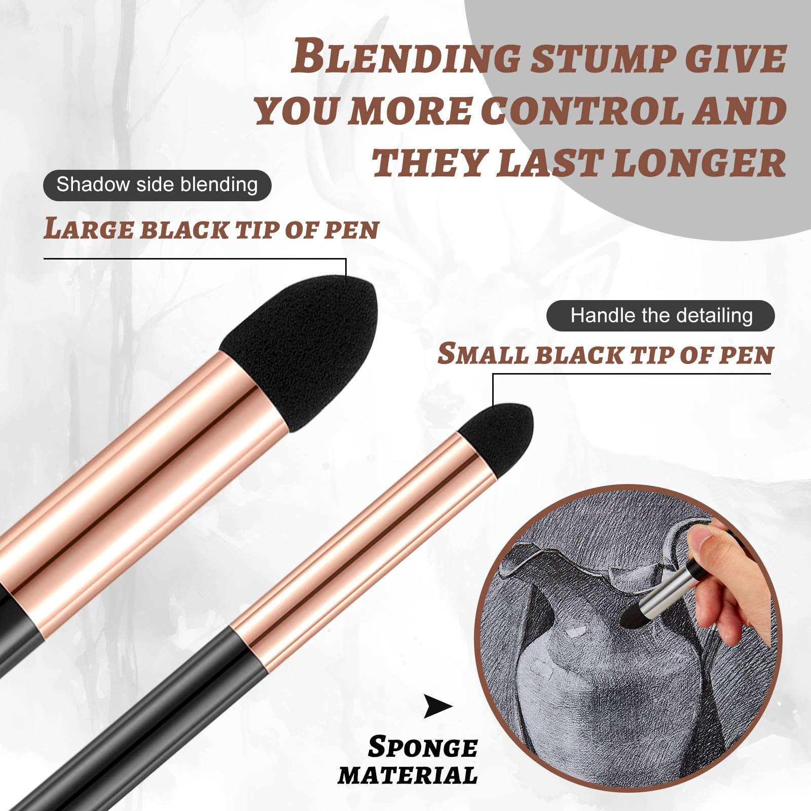 Snapklik.com : Kosiz Blending Sponge Pen Double Headed Washable Rubbing ...