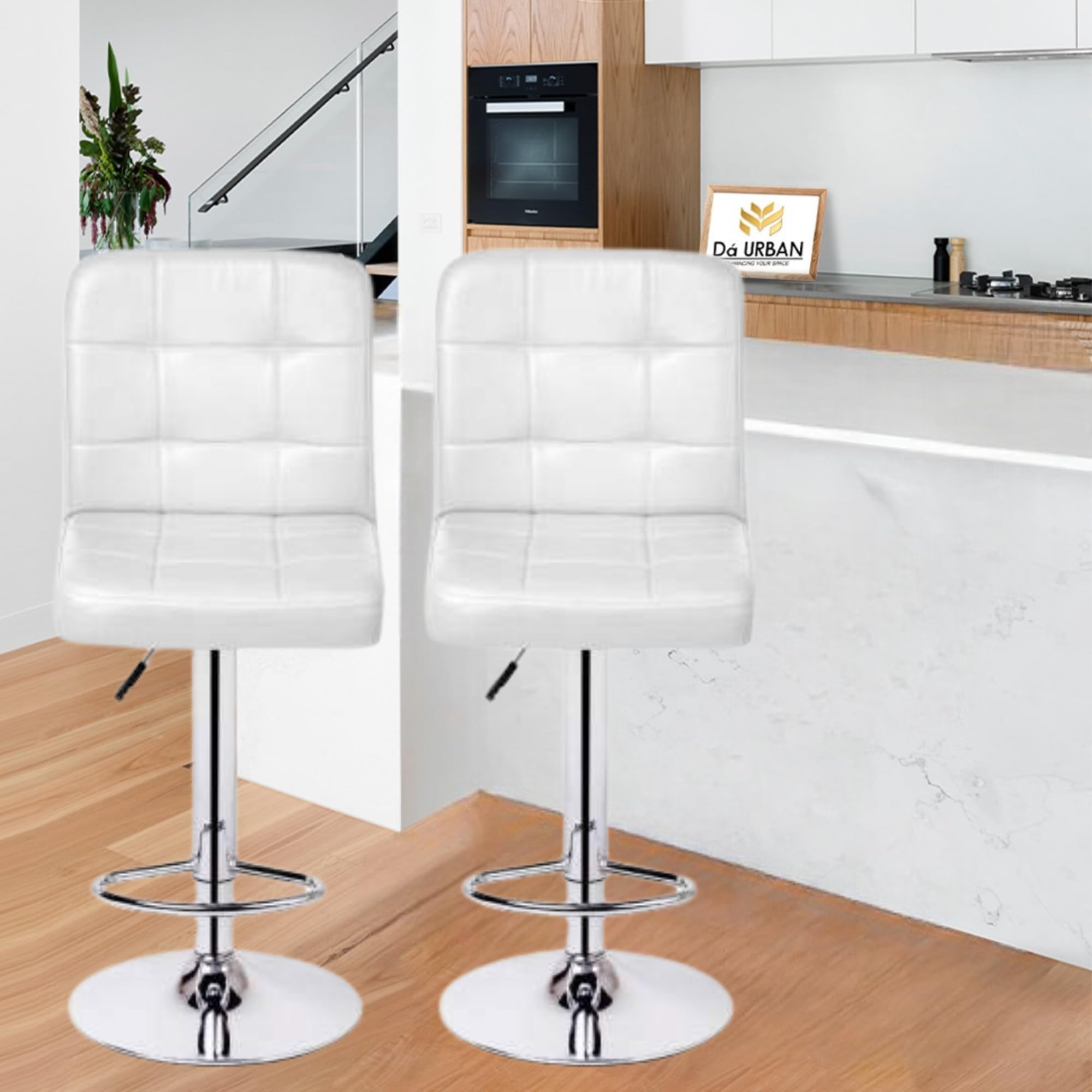 Da URBAN® Cadbury Pack of 2 Height Adjustable & Revolving Bar Stool ...