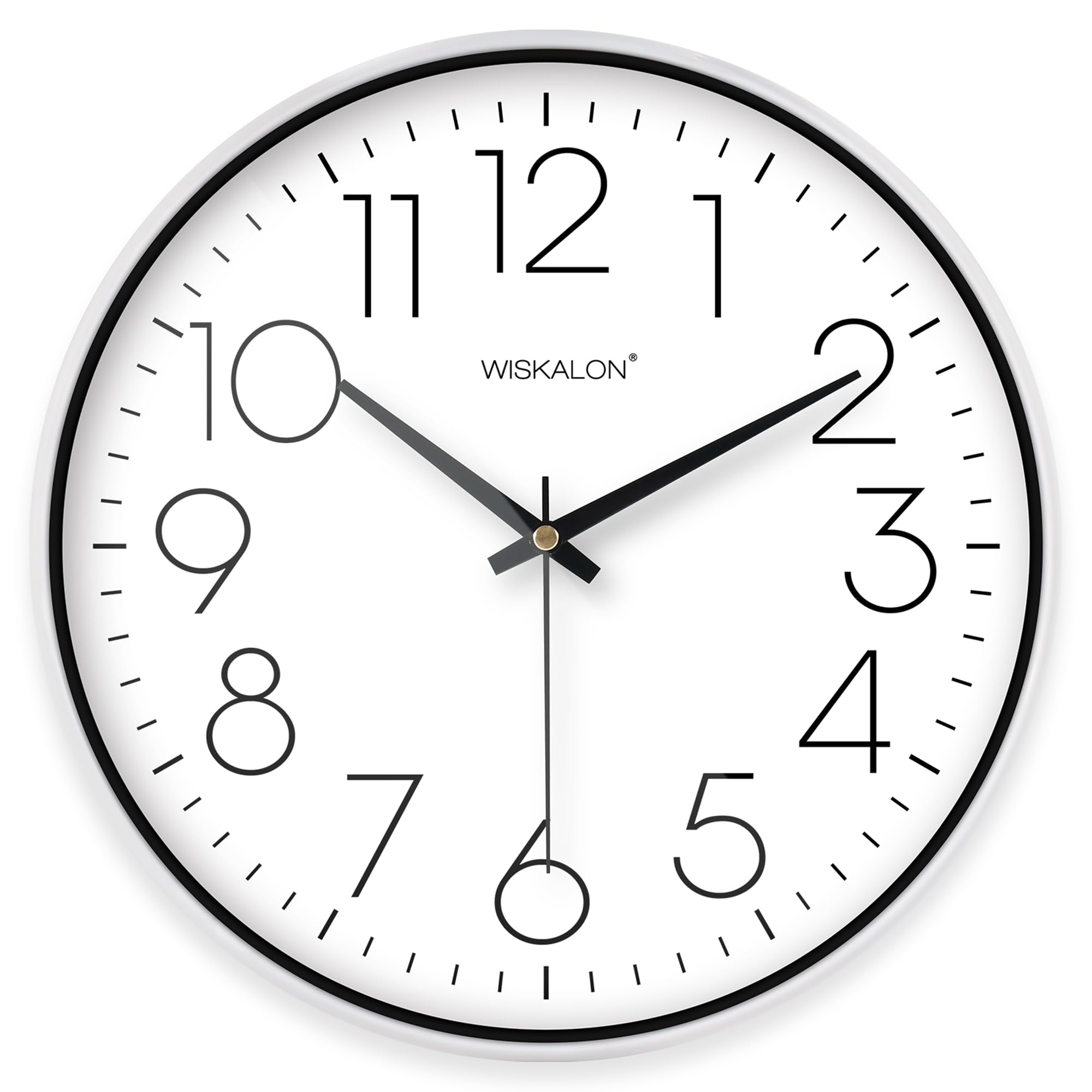 WISKALON Silent Wall Clock, Modern 10 inch Battery Operated Wall Clock ...