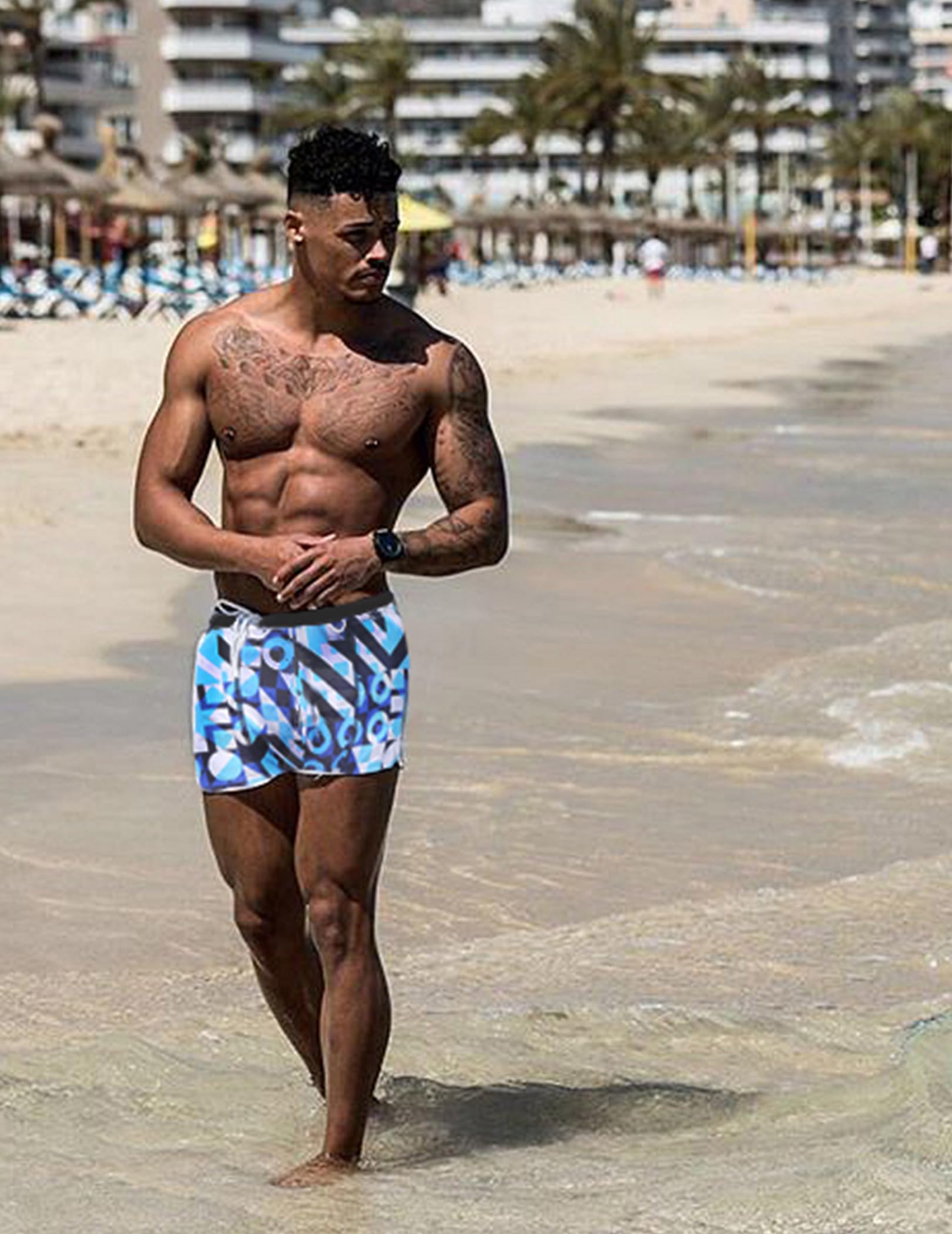 Snapklik.com : COOFANDY Men Fashion Print Swim Briefs Body Hugging Fit ...