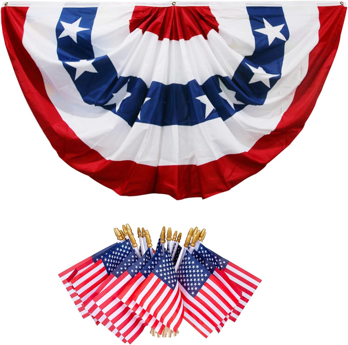 Amazon.com : 4th of July Bunting Flags Outdoor, American Flag Bunting ...