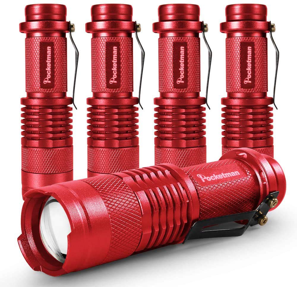 MODOAO Pack of 5 LED Mini Torches 7 W 300 LM SK-68 3 Modes Adjustable ...