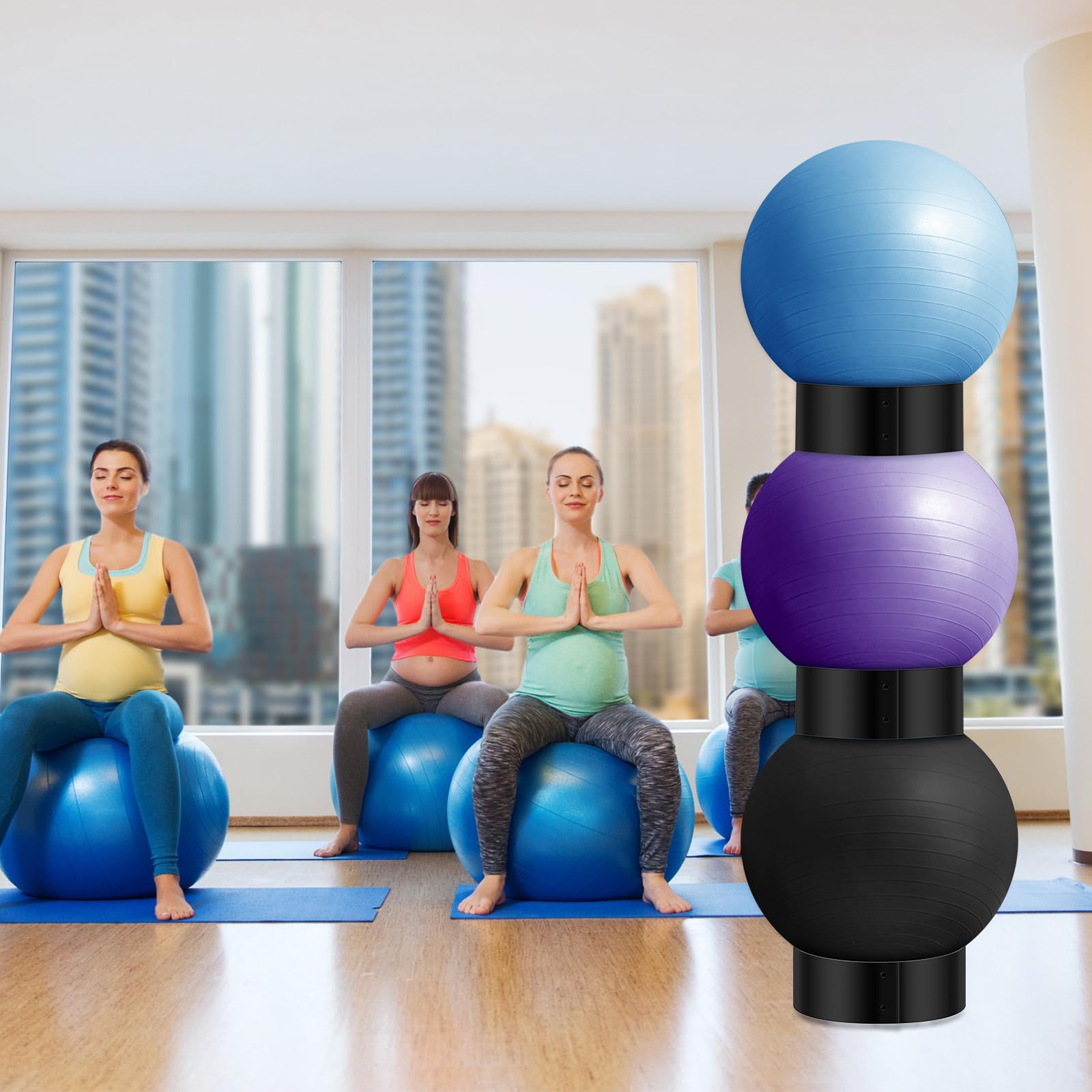 Snapklik.com : Wenqik 3 Pcs Exercise Ball Stand Holder 14.5 Inch ...