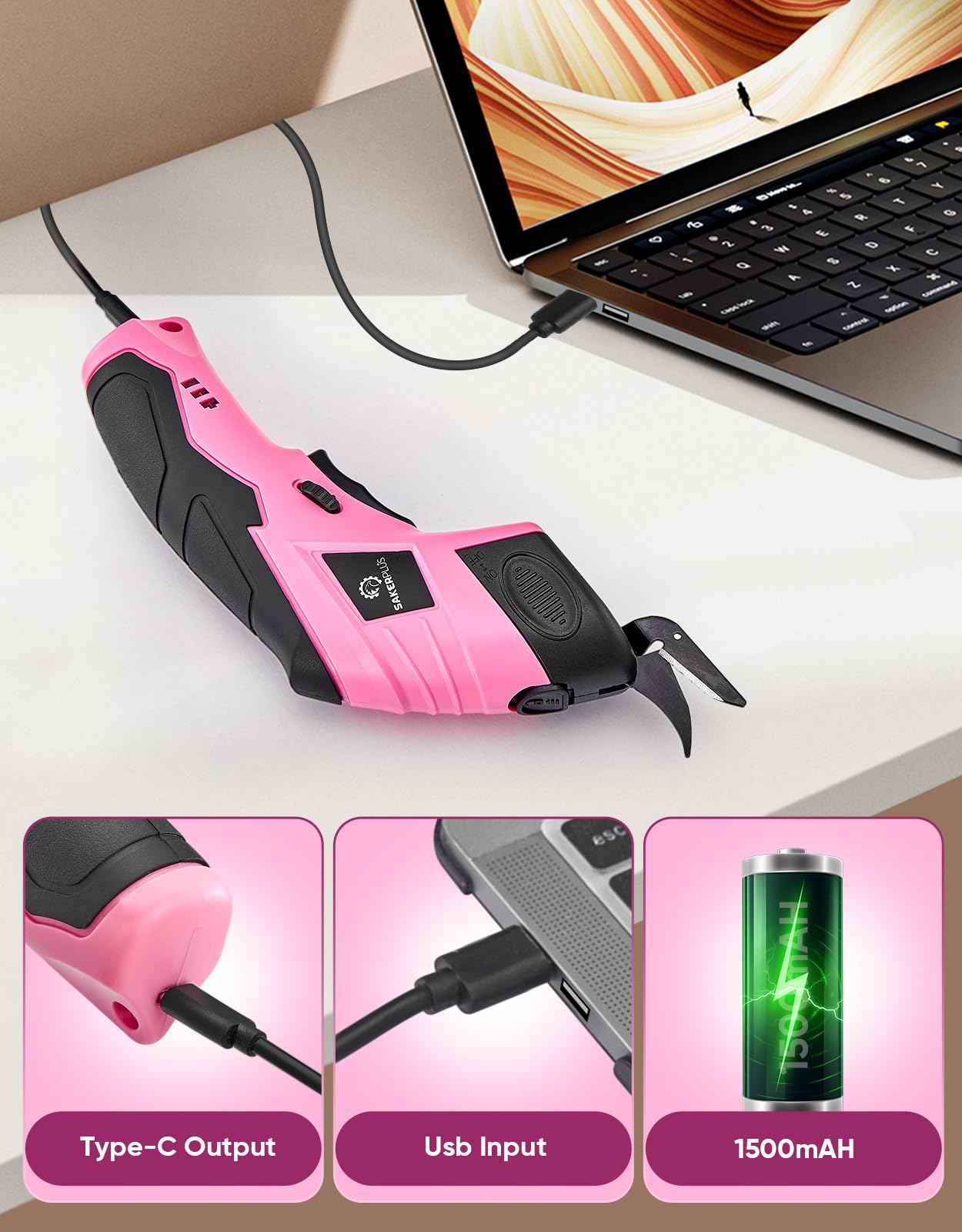 Snapklik.com : Sakerplus Cordless Electric Scissors, Fabric Scissors ...