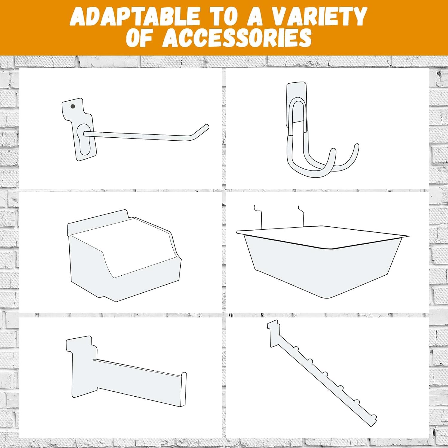 Garage Wall Panels Pickmesh 8 X 4 Ft Slat Wall Panel With 14 Pcs ...